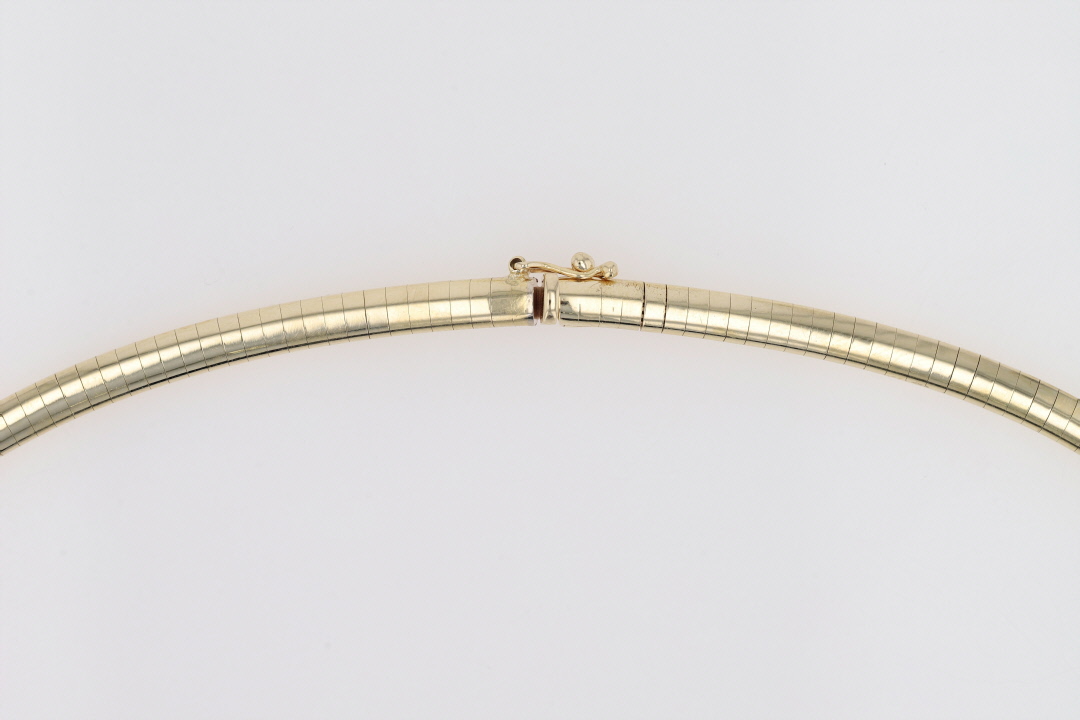 4mm Omega Link Chain 18" Necklace 14k Yellow Gold Italy 28.58 Grams