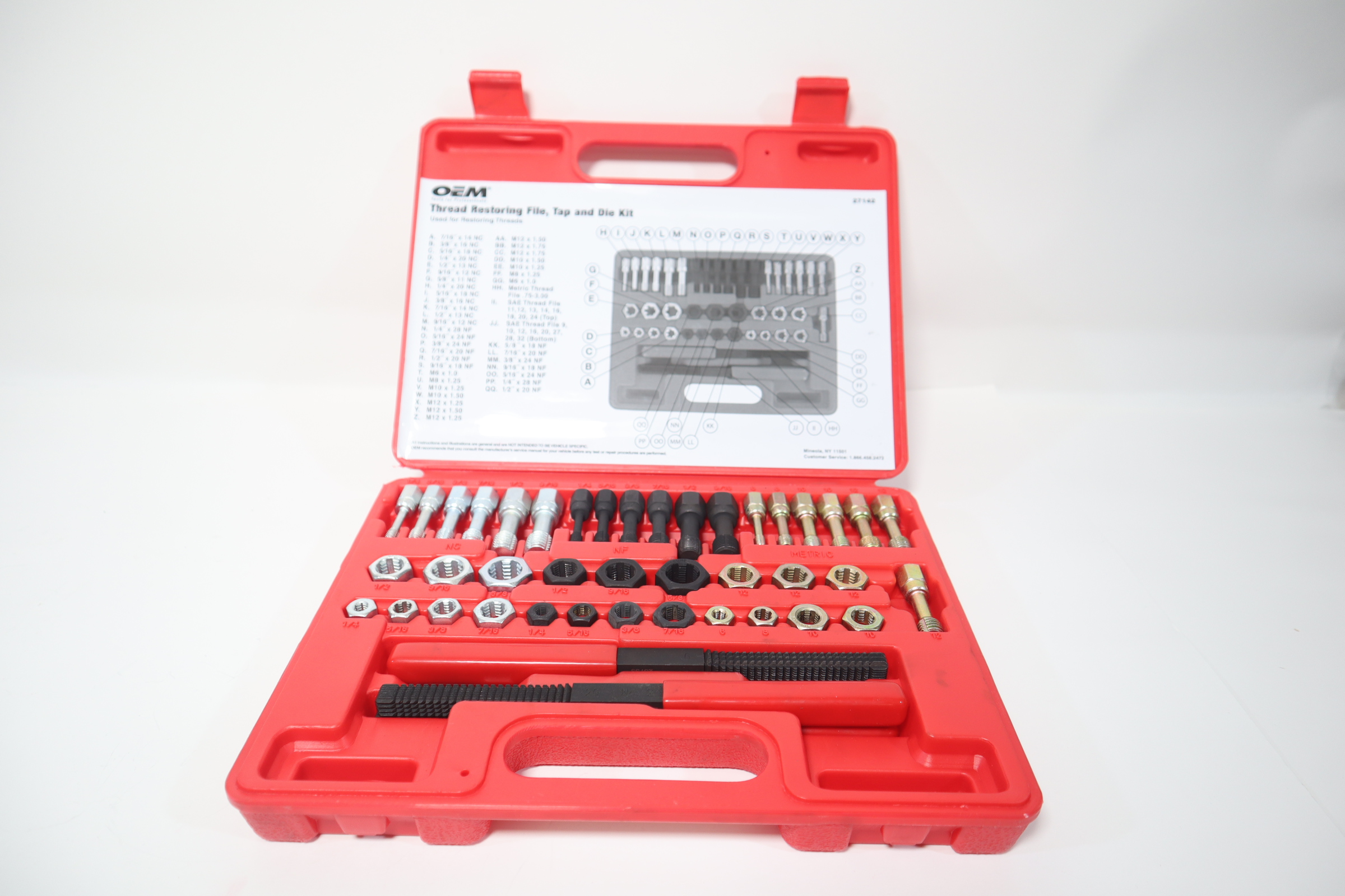 OEM 27142 42-Piece Thread Restorer Set & 27111 12-Pc Disc Brake Caliper ...