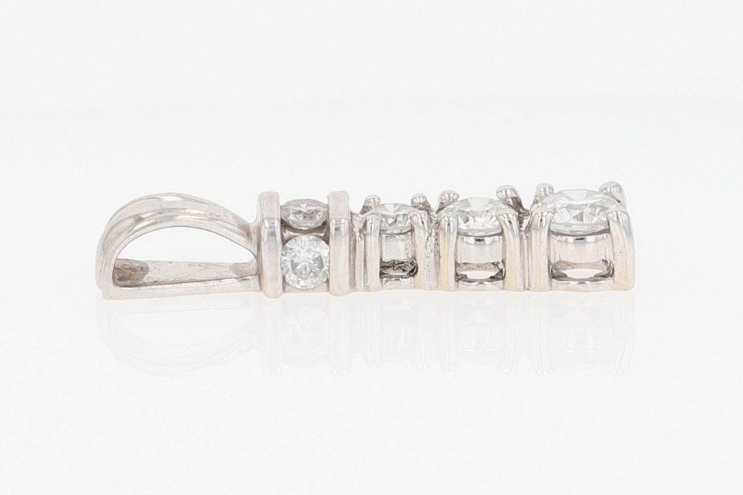 .50ctw Round Diamond Prong Set Pendant without Chain 14K White Gold 1. ...