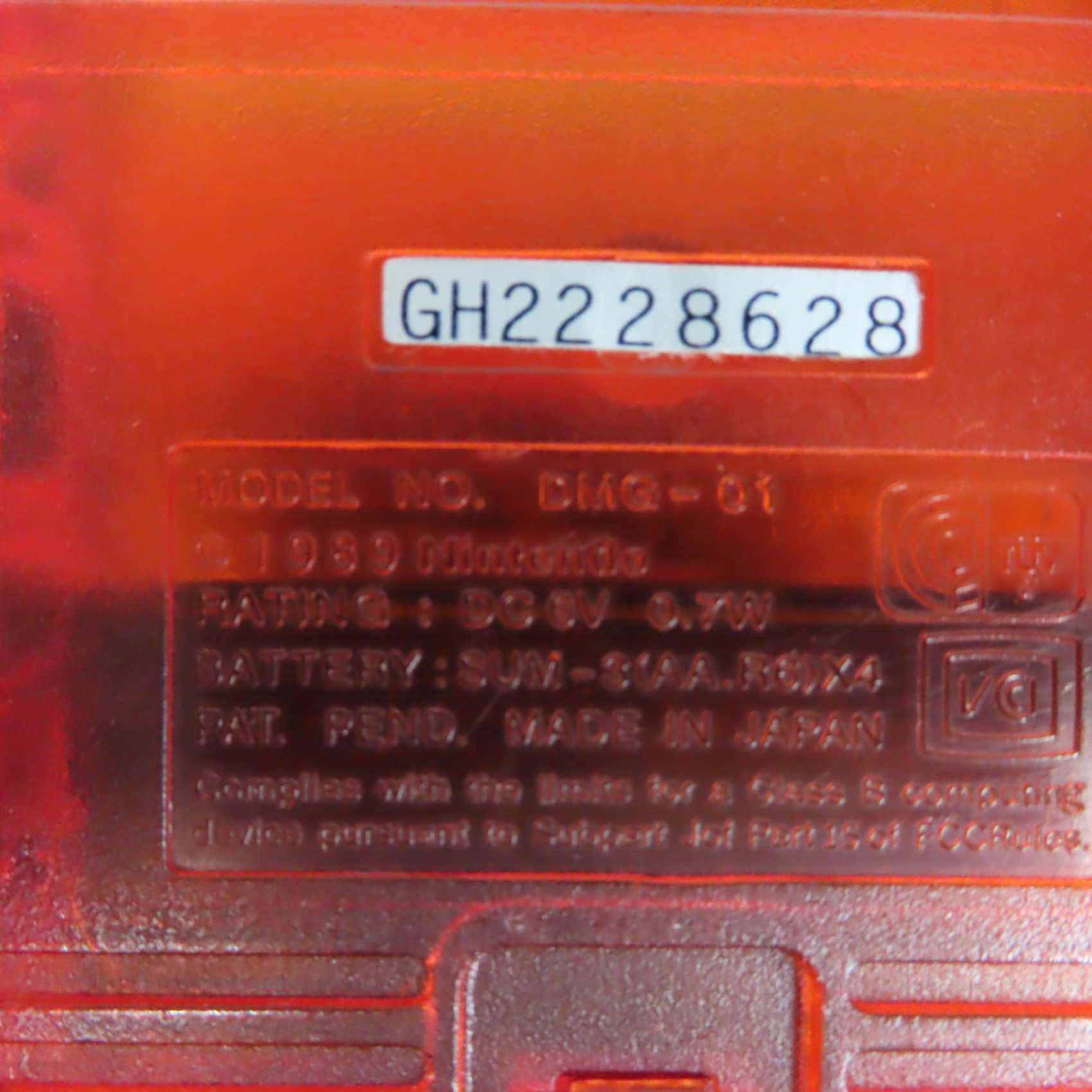 Nintendo DMG-01 Game Boy Portable Game Console - Translucent Red
