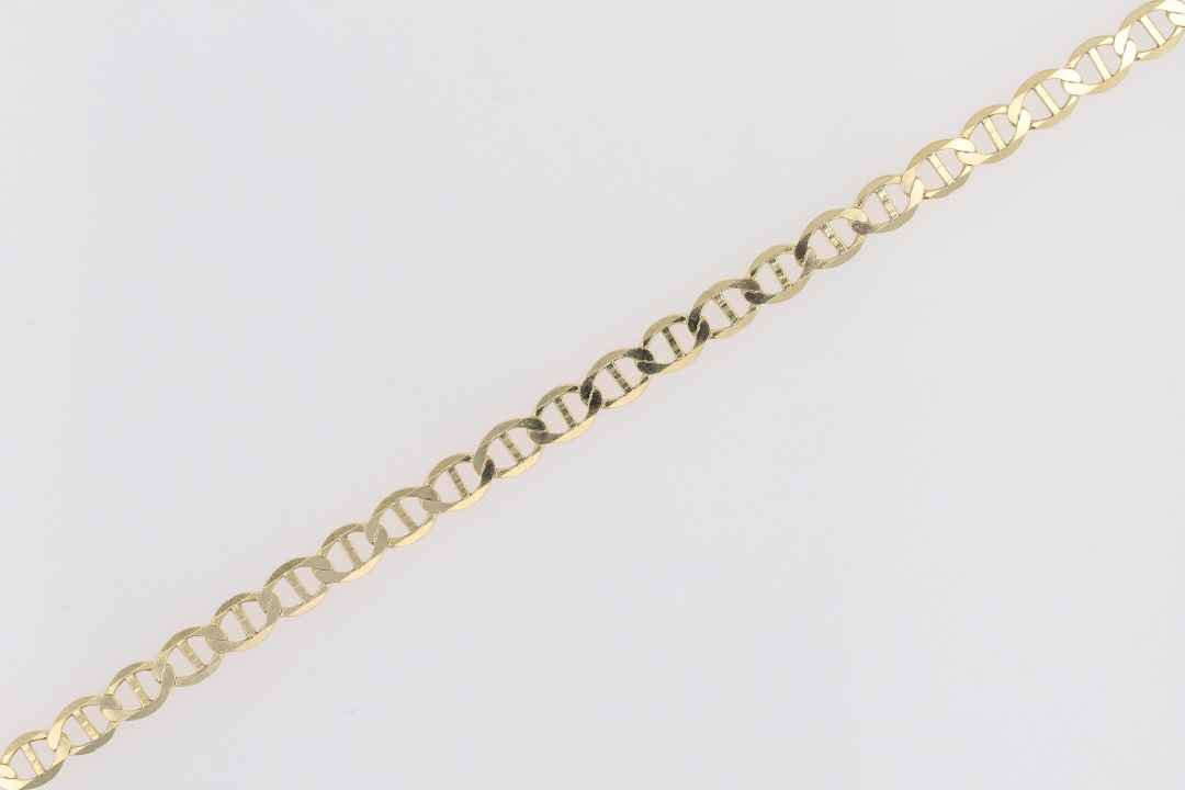 4mm Anchor Link Chain 22.25" Necklace 10k Yellow Gold 6.68 Grams