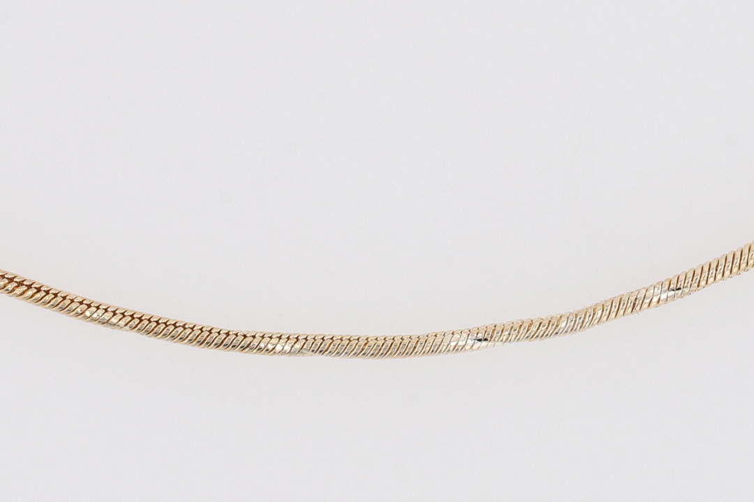 1mm Diamond Cut Snake Link Chain 24" Necklace 14k Yellow Gold Italy 3. ...