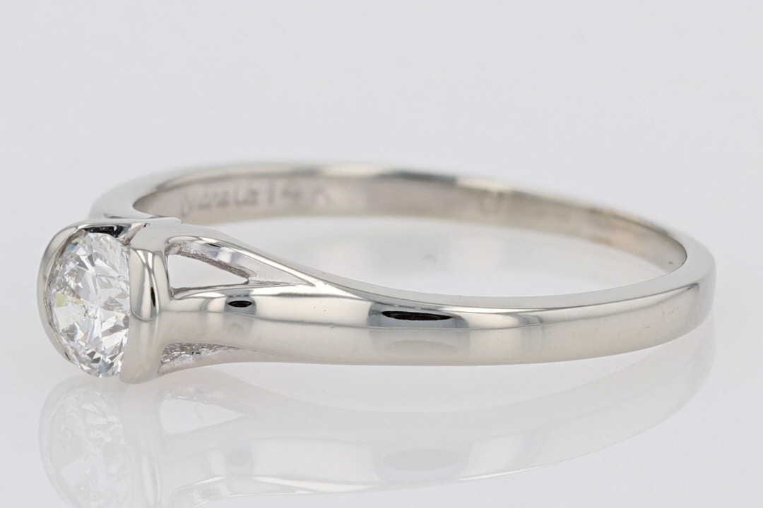 .35ct Round Cut Diamond Solitaire Engagement Ring 14k White Gold Size 7.75