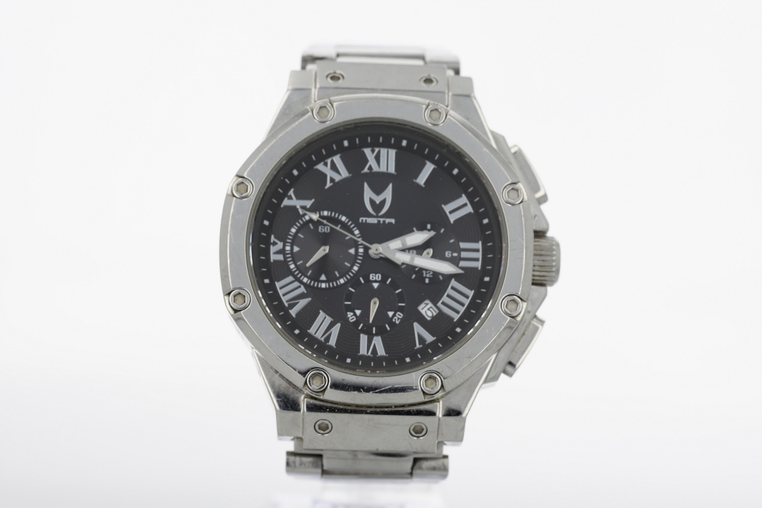 Meister Ambassador 45mm Black Dial Quartz Stainless Steel Men's Wristwatch