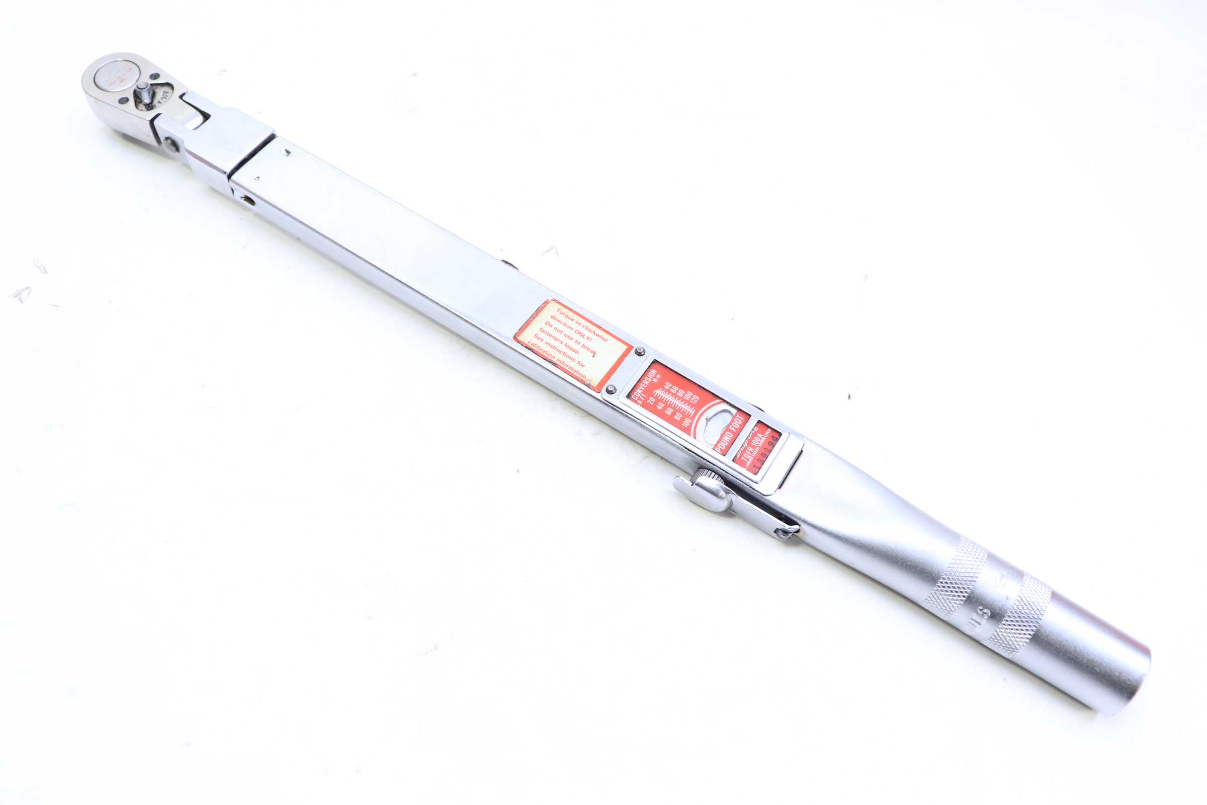 Snap-On Tools TQFR100A 3/8" 20-100 ft-lbs Flex-Head Torque Wrench