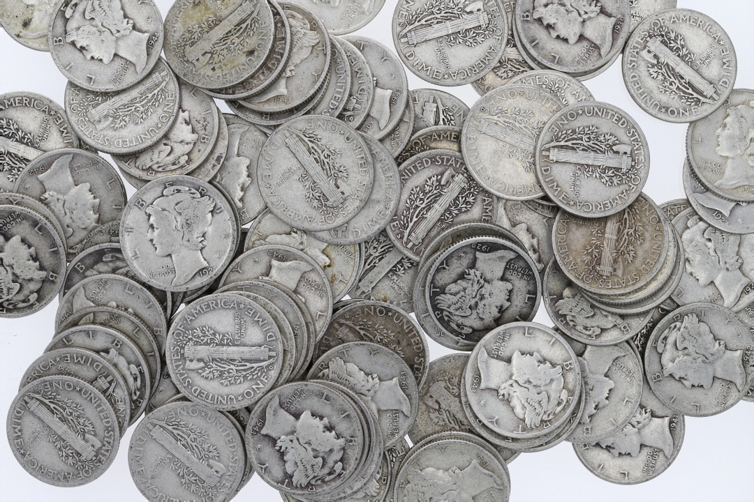 Multiple Years Silver Mercury Dimes Set of 100 United States Coins