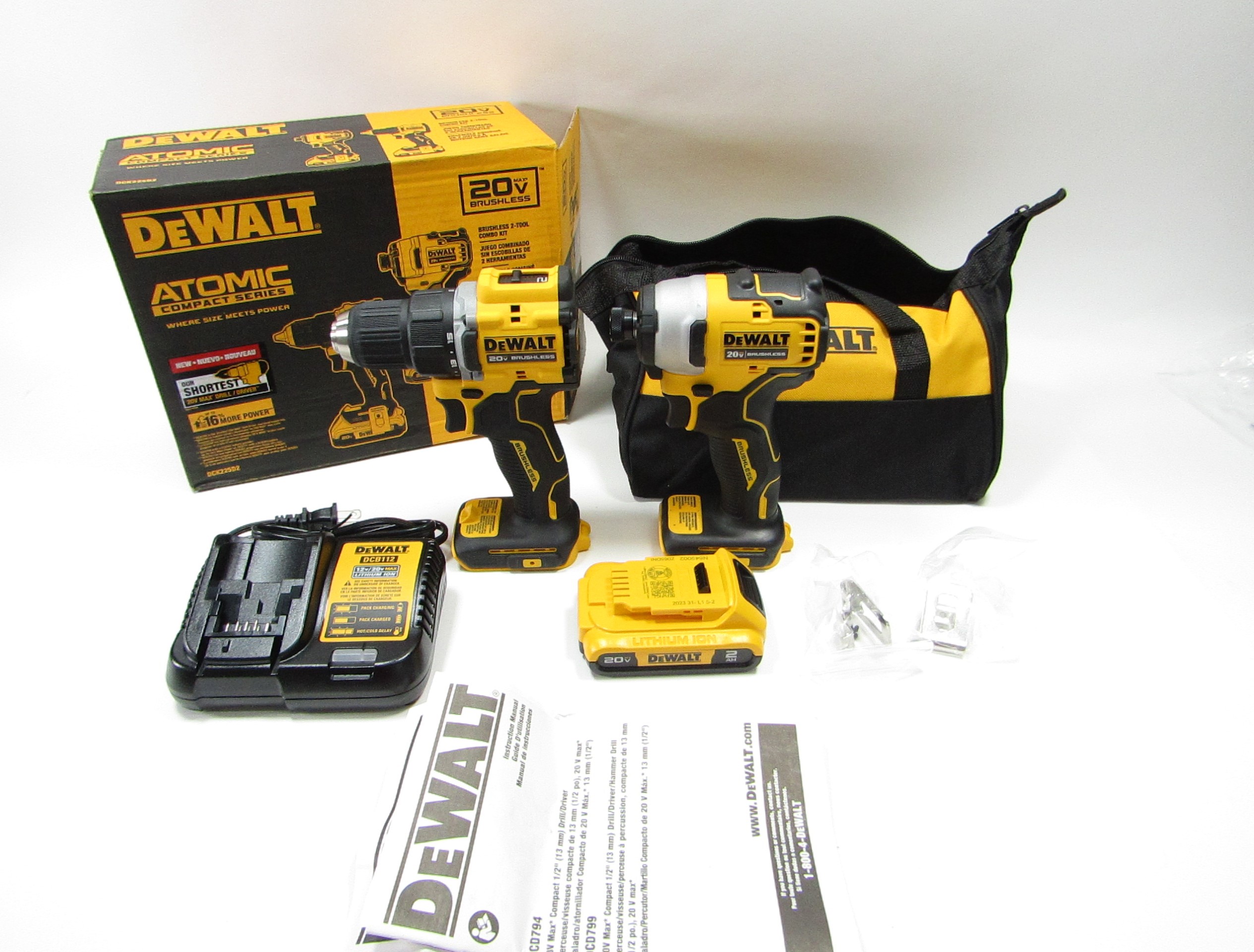 DeWALT 20V MAX Atomic Compact Series 2-Tool Combo Kit DCK225D2 7991