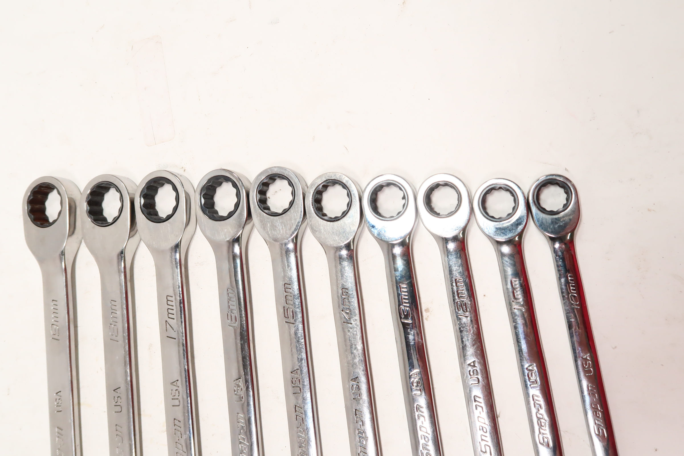 Snap-on Tools OEXM710B 10pc 12-Point Metric Flank Drive Combination Wrench Set