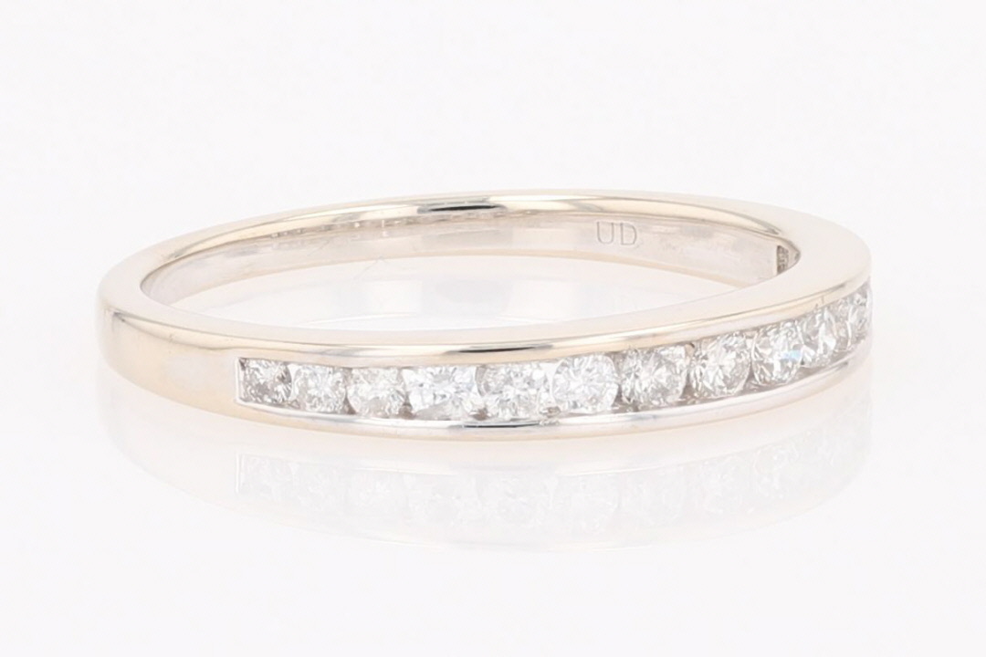 .30ctw Round Cut Diamond Channel-Set Wedding Band Ring 14k White Gold ...
