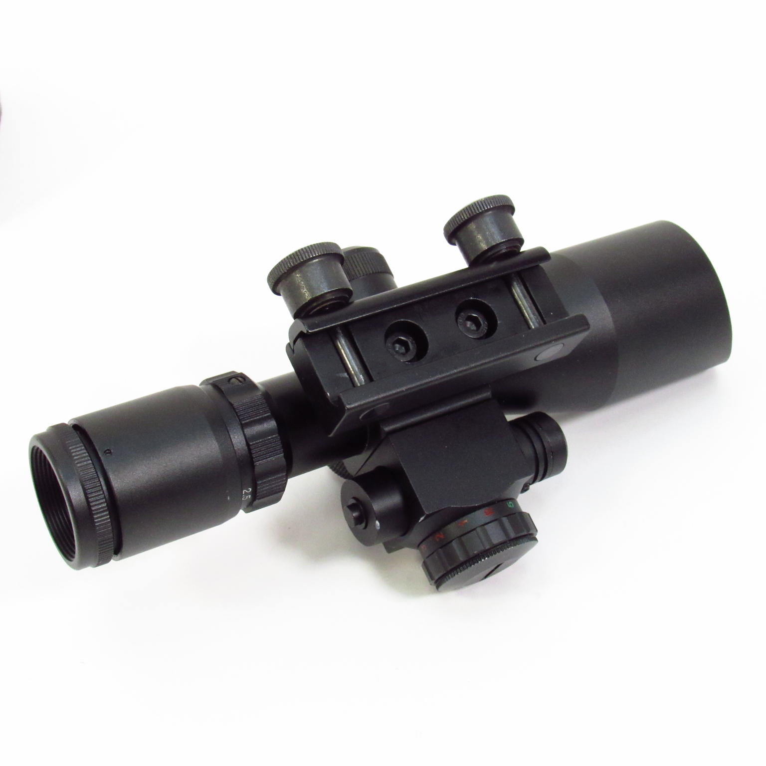 Pinty 2.5-10x40 Illuminated Red/Green Mil-Dot Tactical Scope - Black