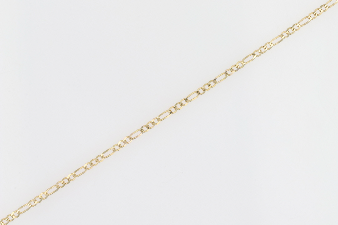 2mm Figaro Link Chain 22.25" Necklace 10k Yellow Gold 2.95 Grams