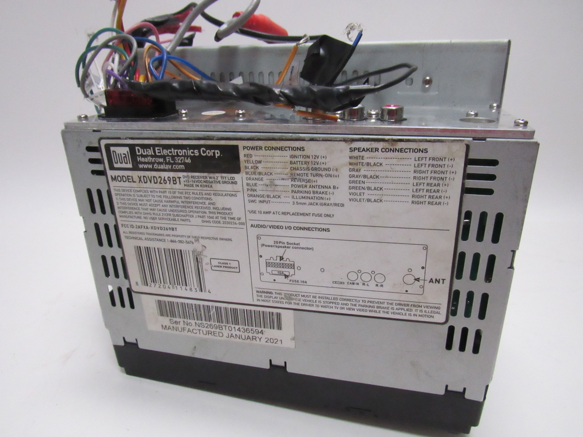 Dual Electronics XDVD269BT 6.2" Multimedia Touch Screen Double DIN Receiver