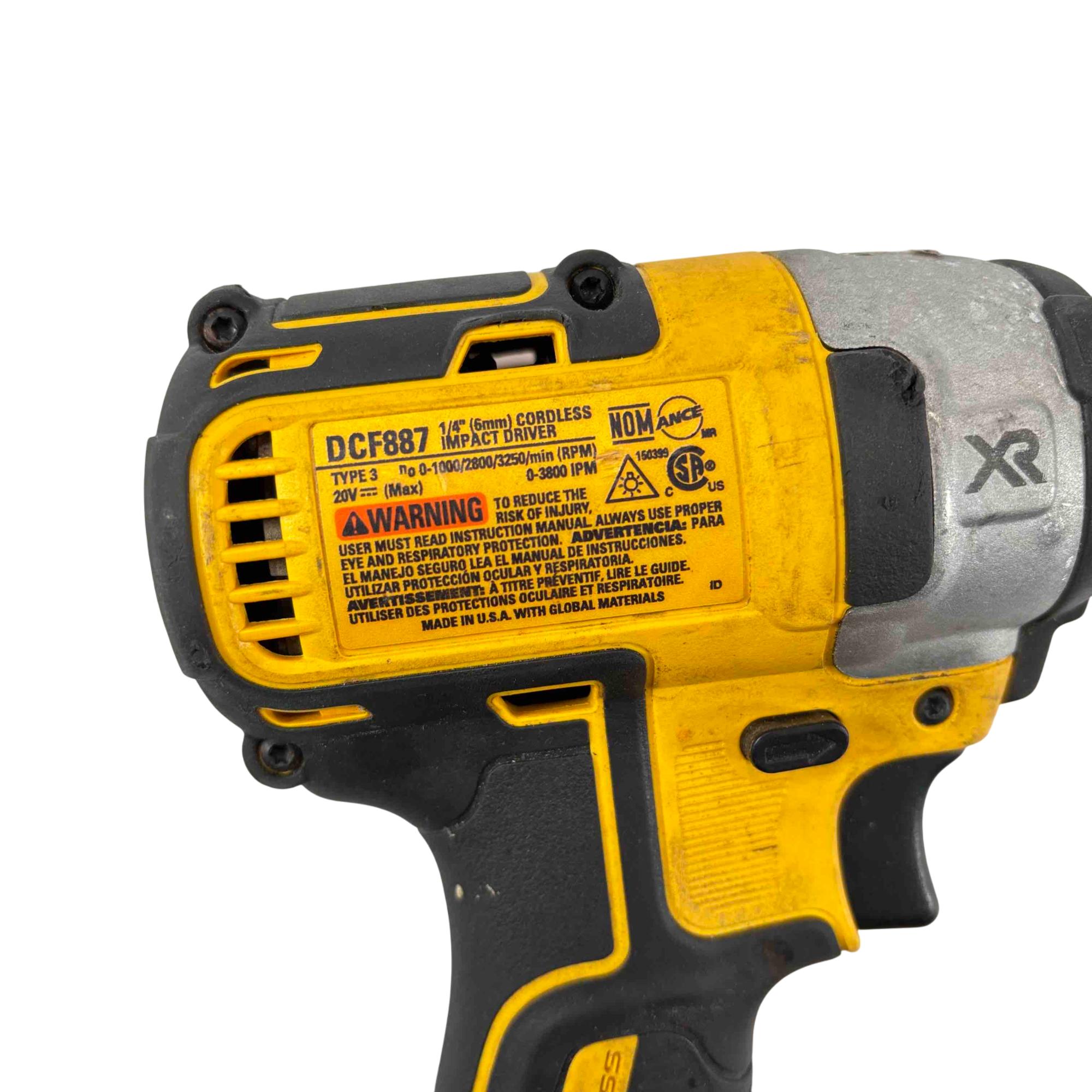 DEWALT DCF887 20V MAX XR Cordless Brushless 3-Speed 1/4 in. Impact Driver