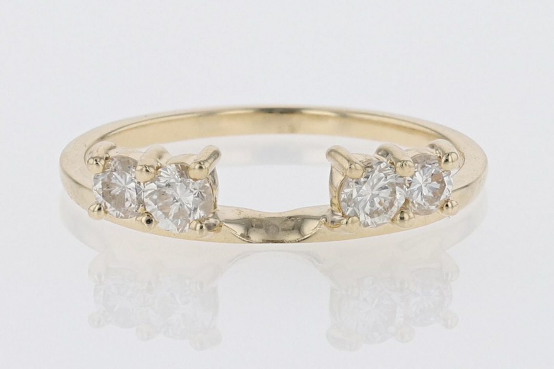 .33ctw Diamond Solitaire Enhancer Wrap Wedding Ring 14k Yellow Gold ...