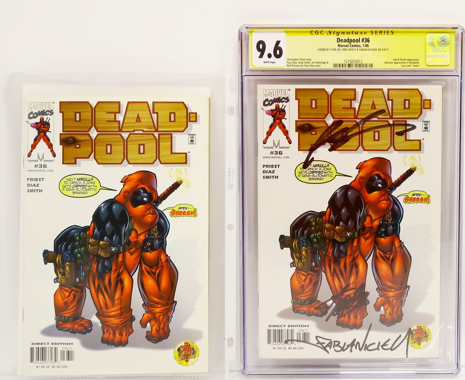 Deadpool (1997) #36 Authenticated Signature CGC 9.6 NEAR MINT+ Marvel ...