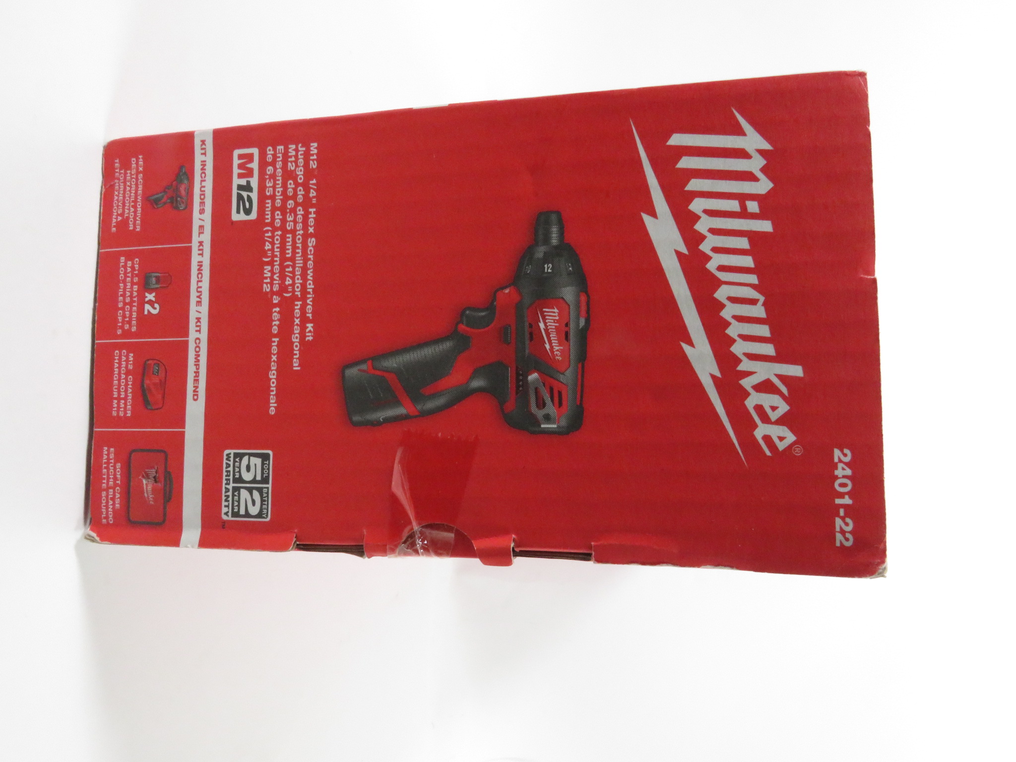 Milwaukee 2401-22 M12 1/4" Cordless Screwdriver Kit