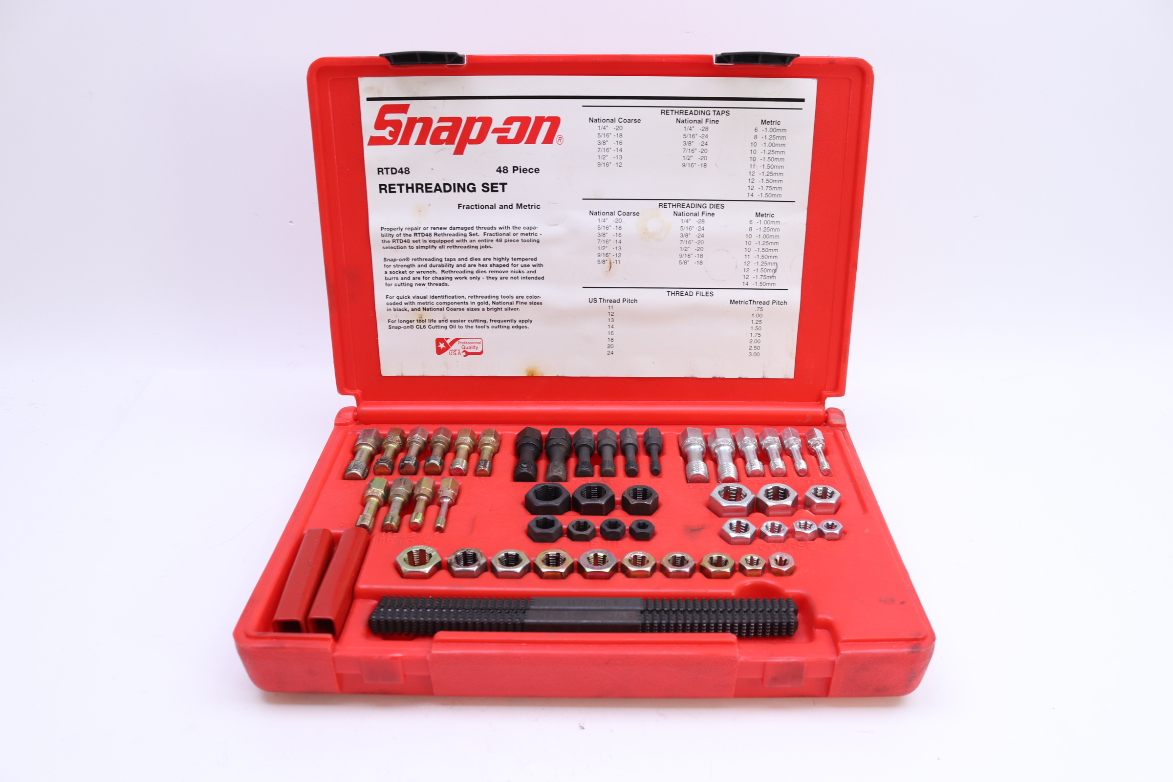 Snap-on Tools RTD48 48 Piece Master Rethreading Tap/Die Set