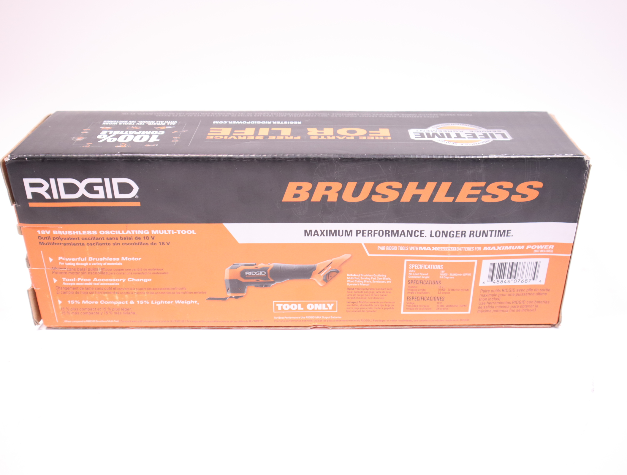 Ridgid R86240B Cordless Oscillating Multi-Tool Tool Only 18V