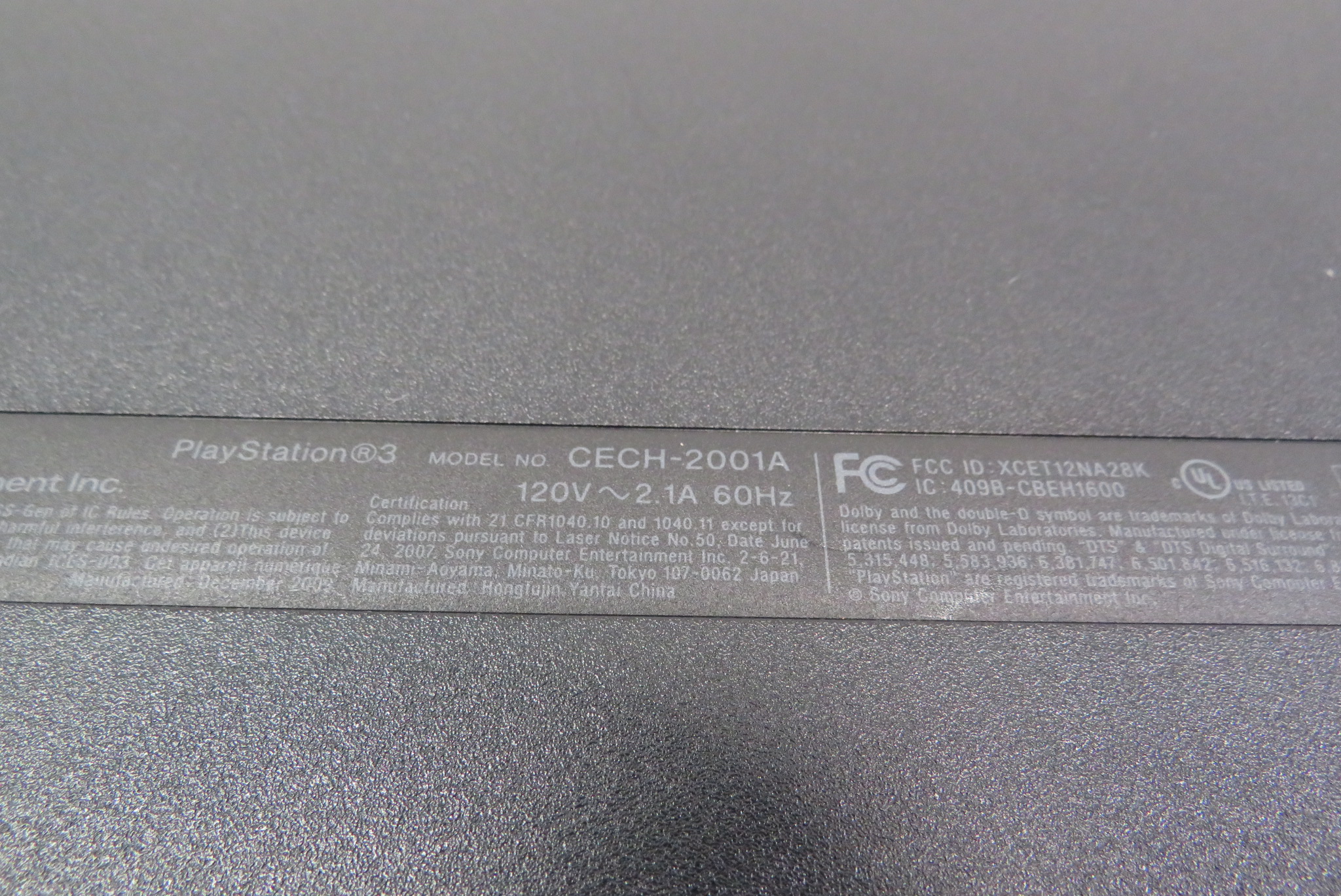 Sony PlayStation 3 Slim CECH-2001A 120GB HDD Storage Video Game Console ...