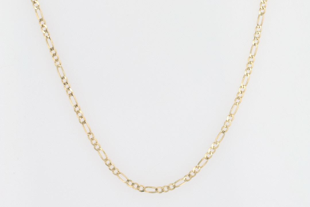 2mm Figaro Link Chain 22.25" Necklace 10k Yellow Gold 2.95 Grams