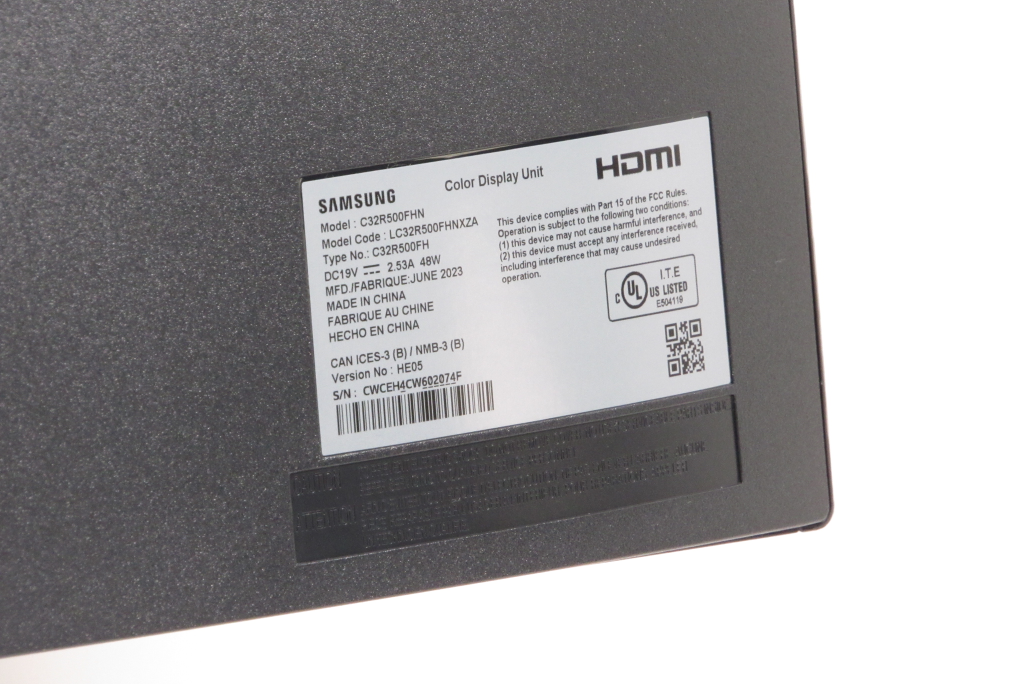 Samsung C32R500FHN 32'' Curved 1920x1080 FHD Monitor - Local Pick-Up Only