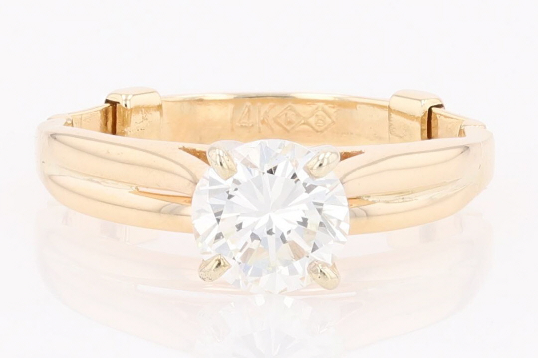 1.25ct Round Diamond Solitaire Arthritic Engagement Ring 14k Yellow ...