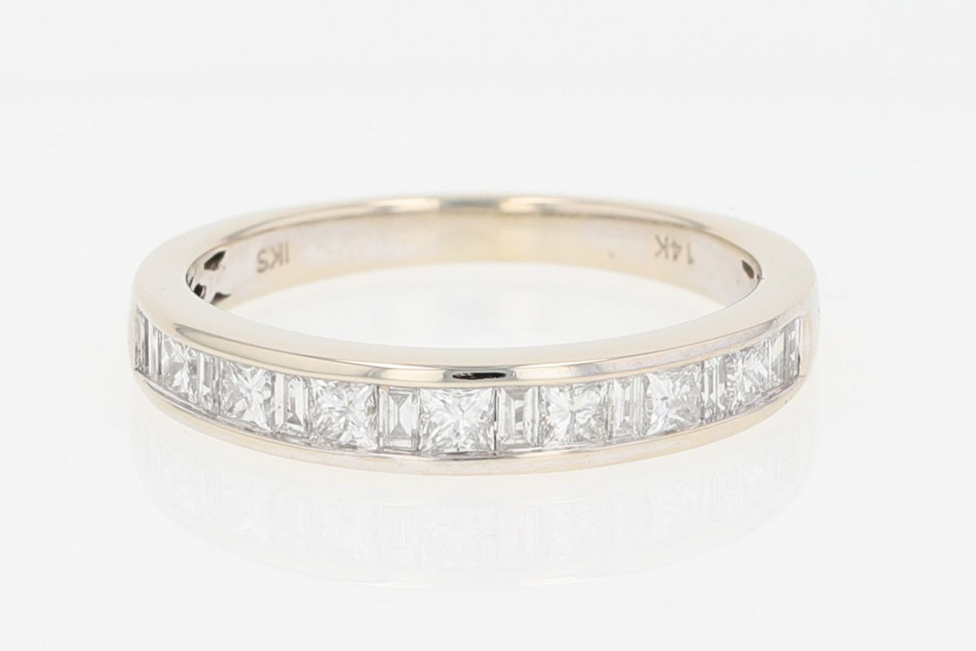 .43ctw Multi-Cut Diamond Channel-Set Wedding Band Ring 14K White Gold ...