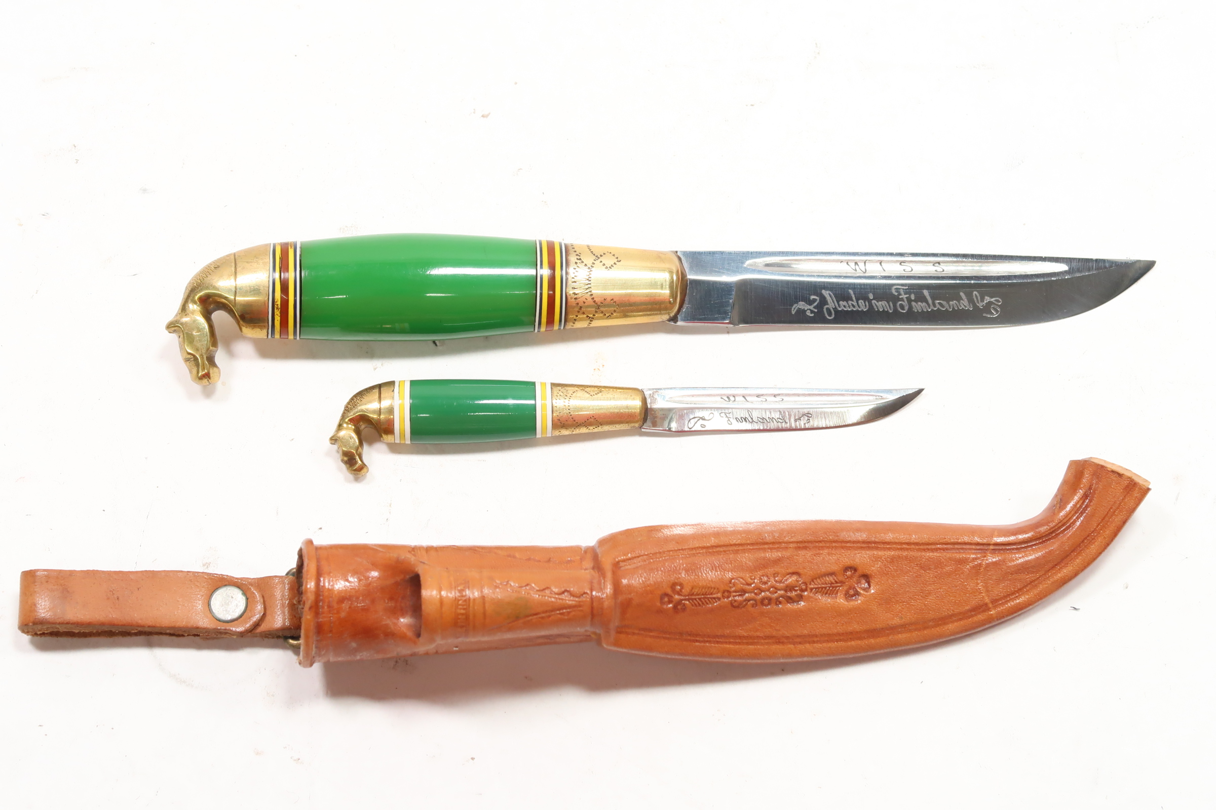 Vintage Iisakki Järvenpää Horse Headed Double Puukko Knife