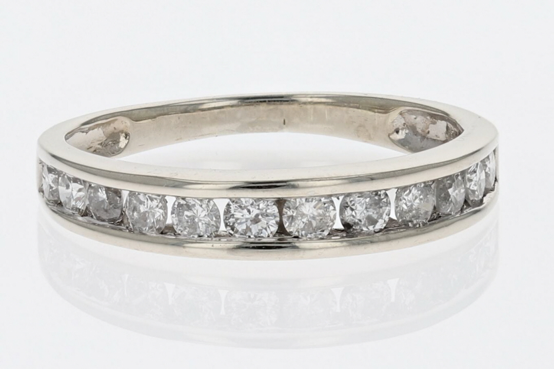 .48ctw Round Cut Diamond Channel-Set Wedding Band Ring 14k White Gold ...