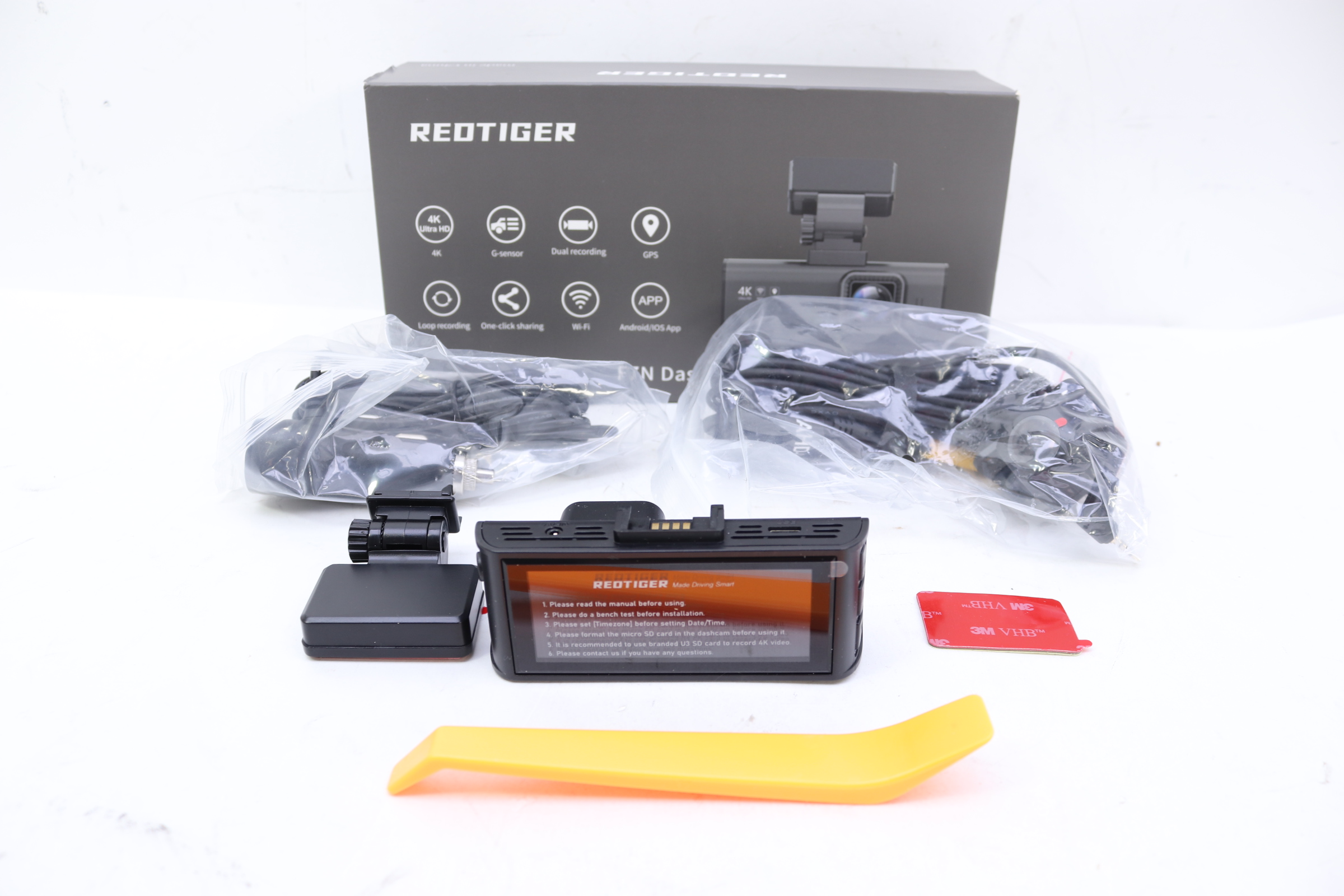 REDTIGER F7N 4K 1080p Built In Wi-Fi Dual Dash Camera