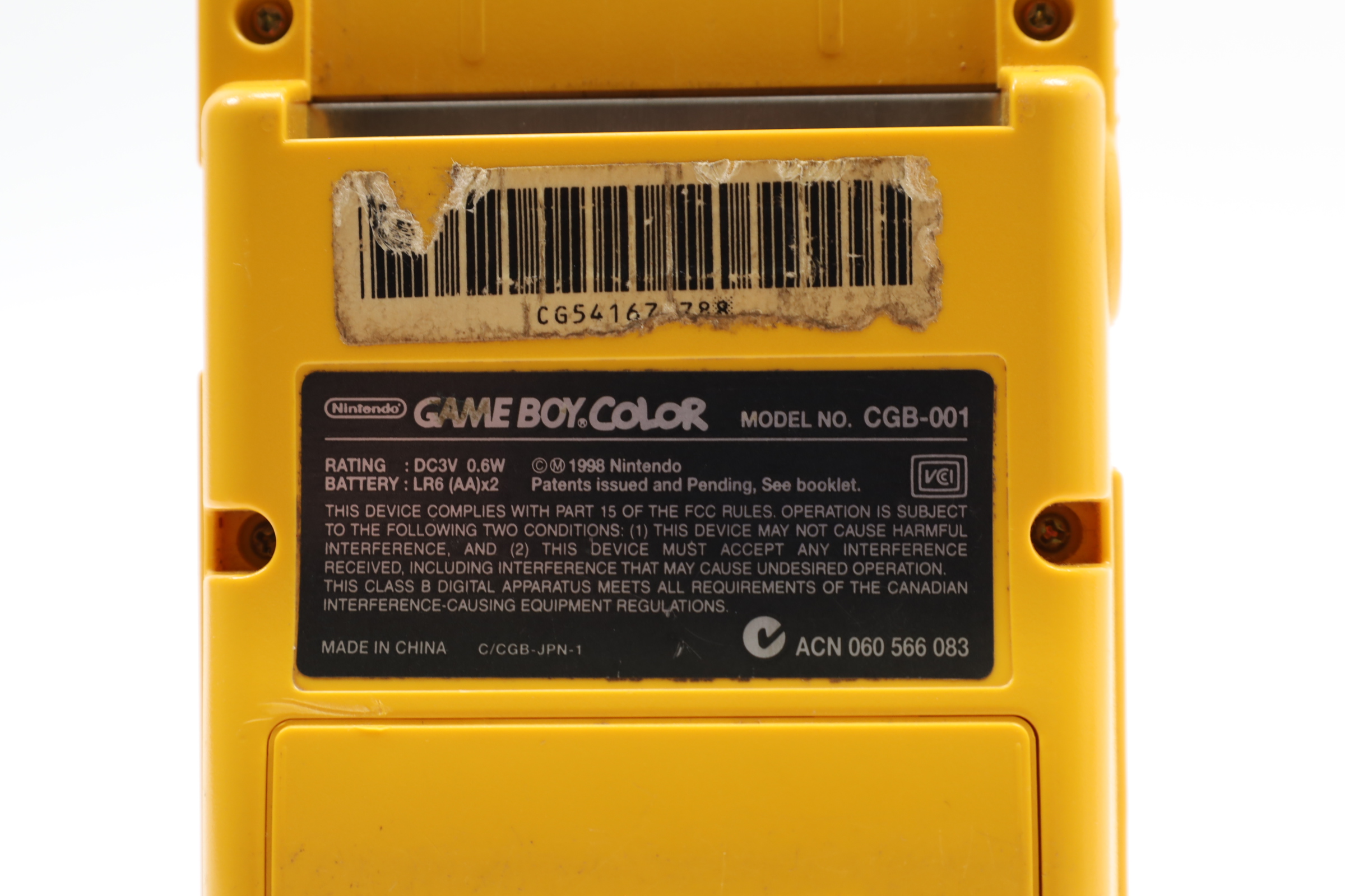 Nintendo Game Boy Color CGB-001 Portable Handheld Gaming System - Yellow