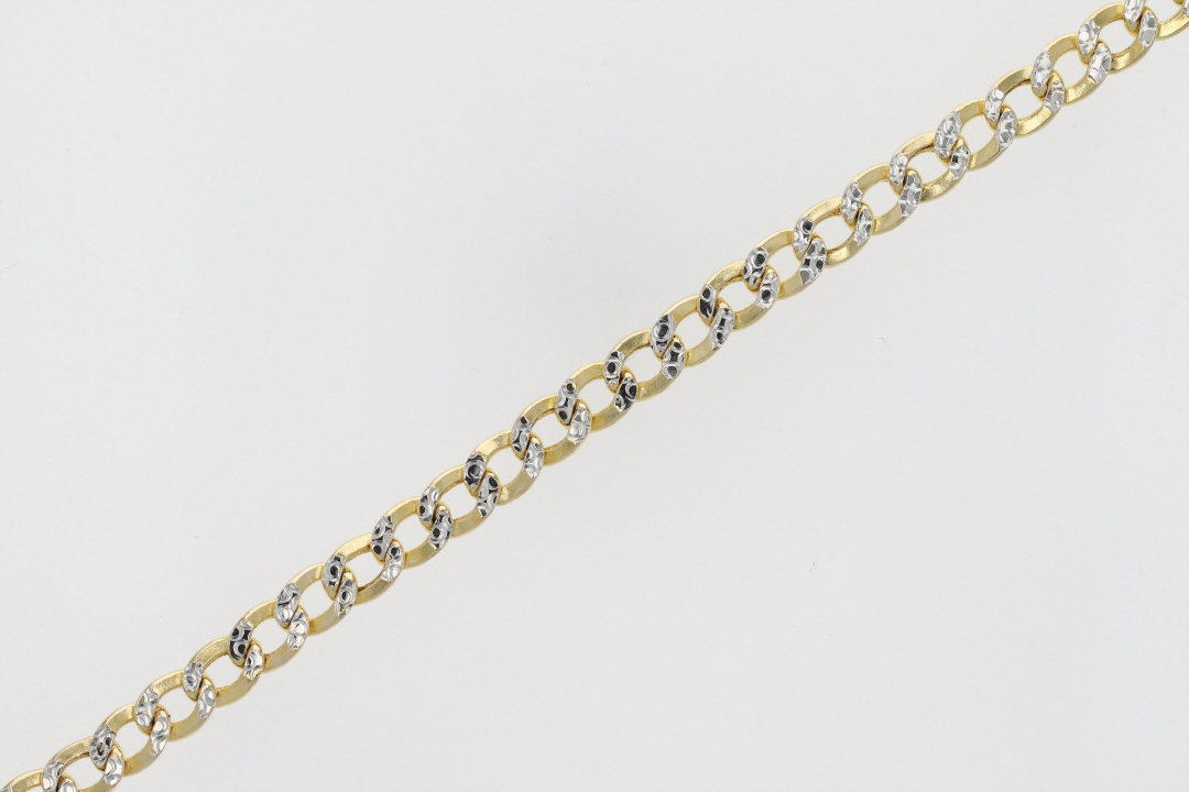 4.3mm Diamond-Cut Curb Link Chain 23.75" Necklace 14k Multi-Tone Gold 9 ...