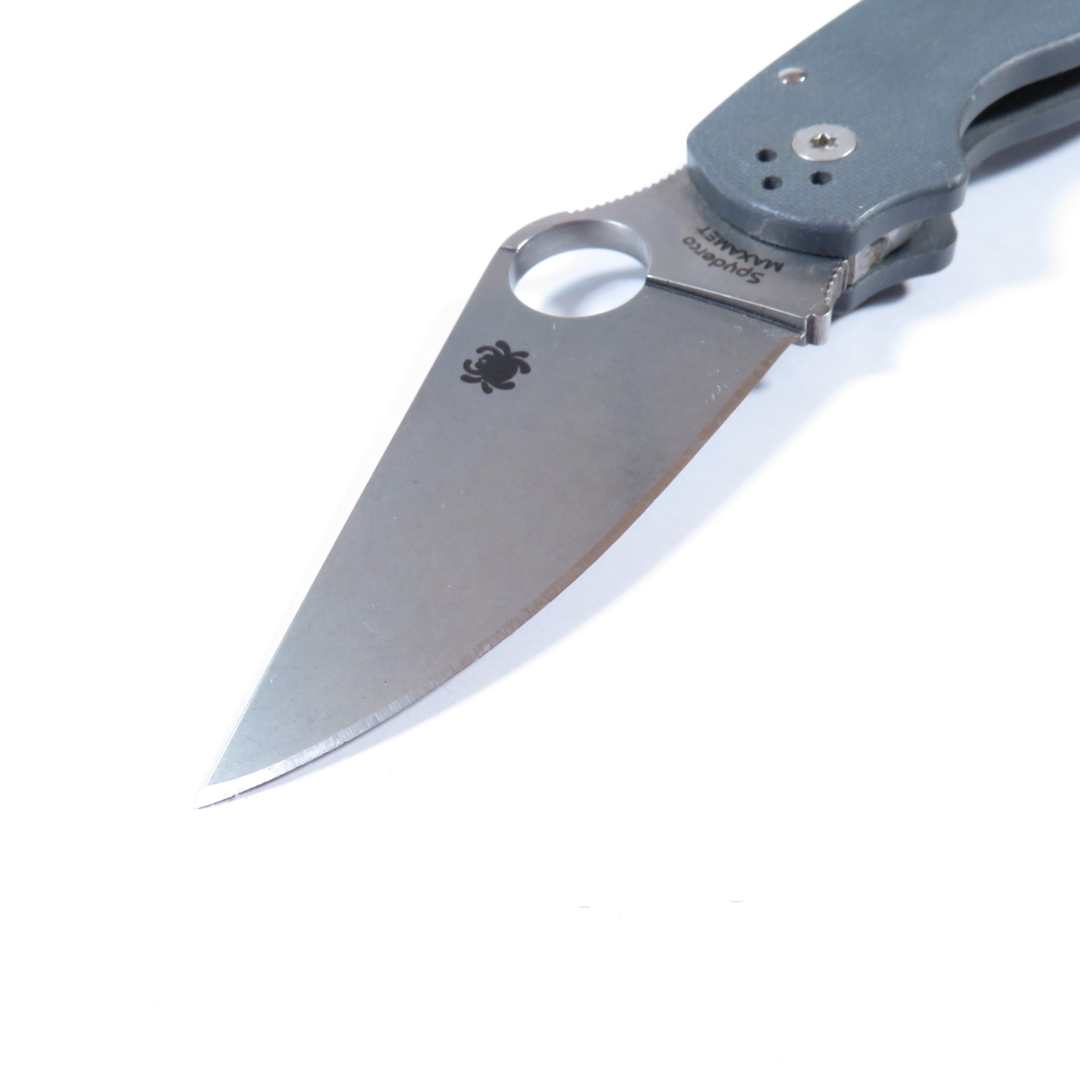 Spyderco Para 3 C223GPDGY 3" Maxamet Stonewashed Plain Blade Folding Knife