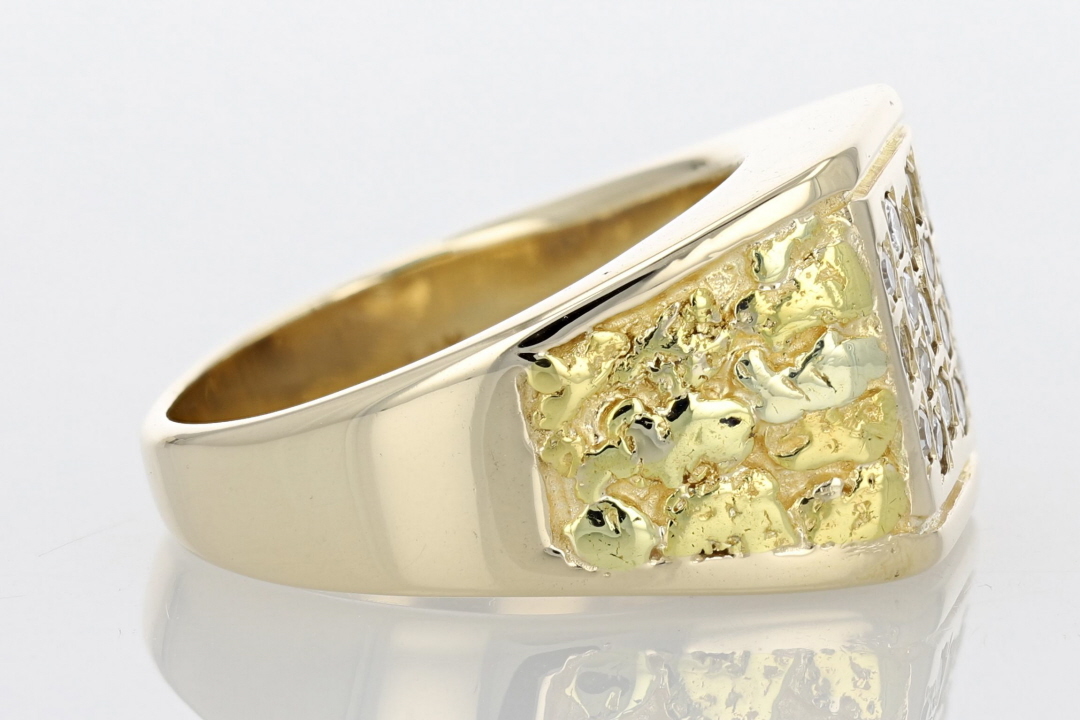 .41ctw Round Cut Diamond Cluster Nugget Style Ring 14k Yellow Gold Size ...