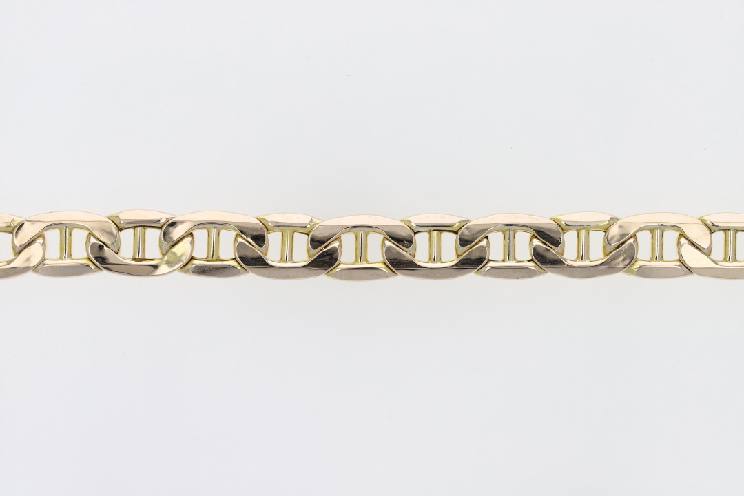 Air Solid 7.2mm Anchor Link Chain 8.5" Bracelet 10k Yellow Gold Italy 7 ...