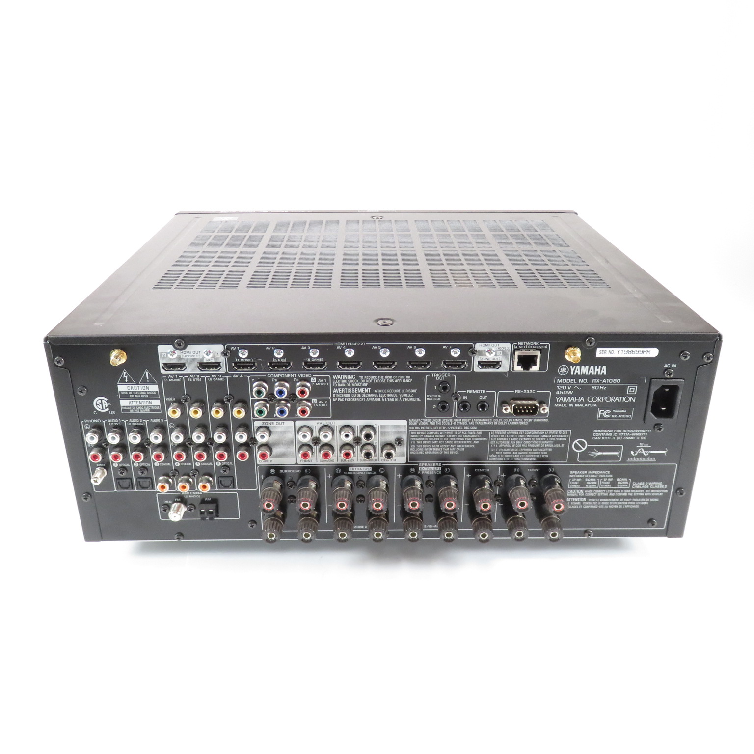 Yamaha AVENTAGE RX-A1080 Wi-Fi Bluetooth 7.2-Channel Home Theater Receiver