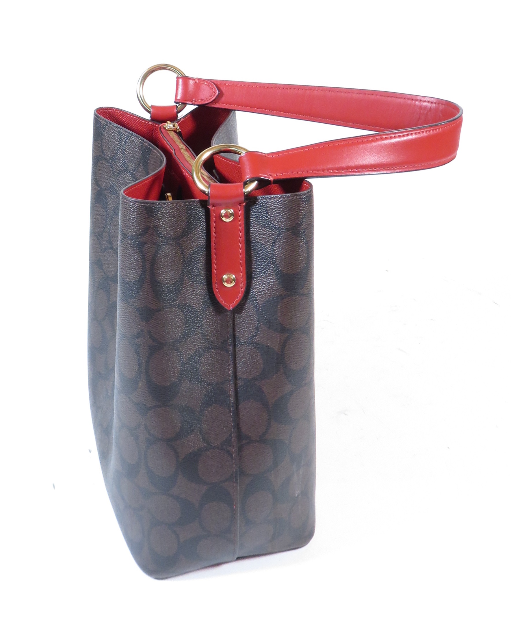 Coach C2181-91512 Signature Coated Canvas 10-1/4"x10"x5" Town Bucket Bag