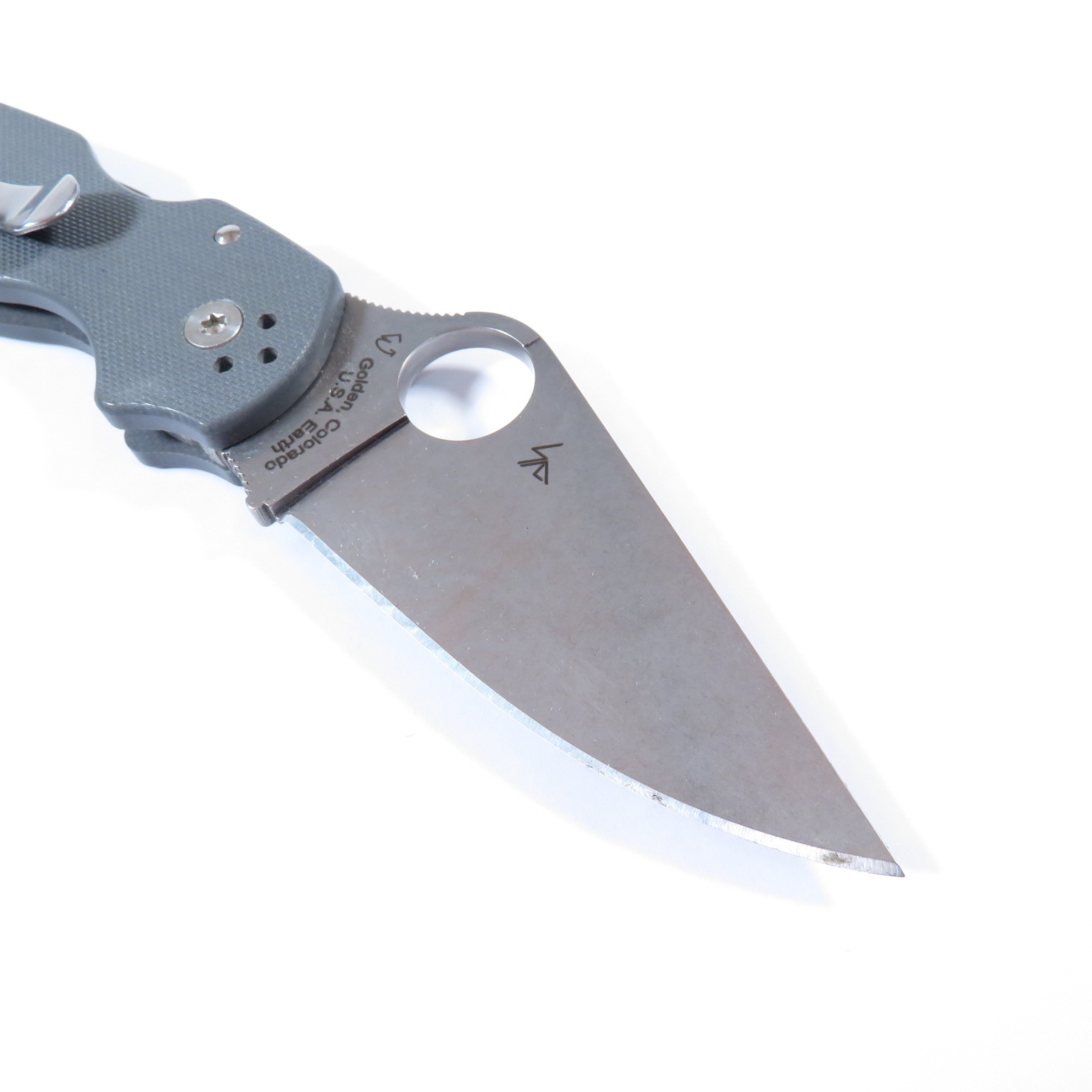 Spyderco Para 3 C223GPDGY 3" Maxamet Stonewashed Plain Blade Folding Knife