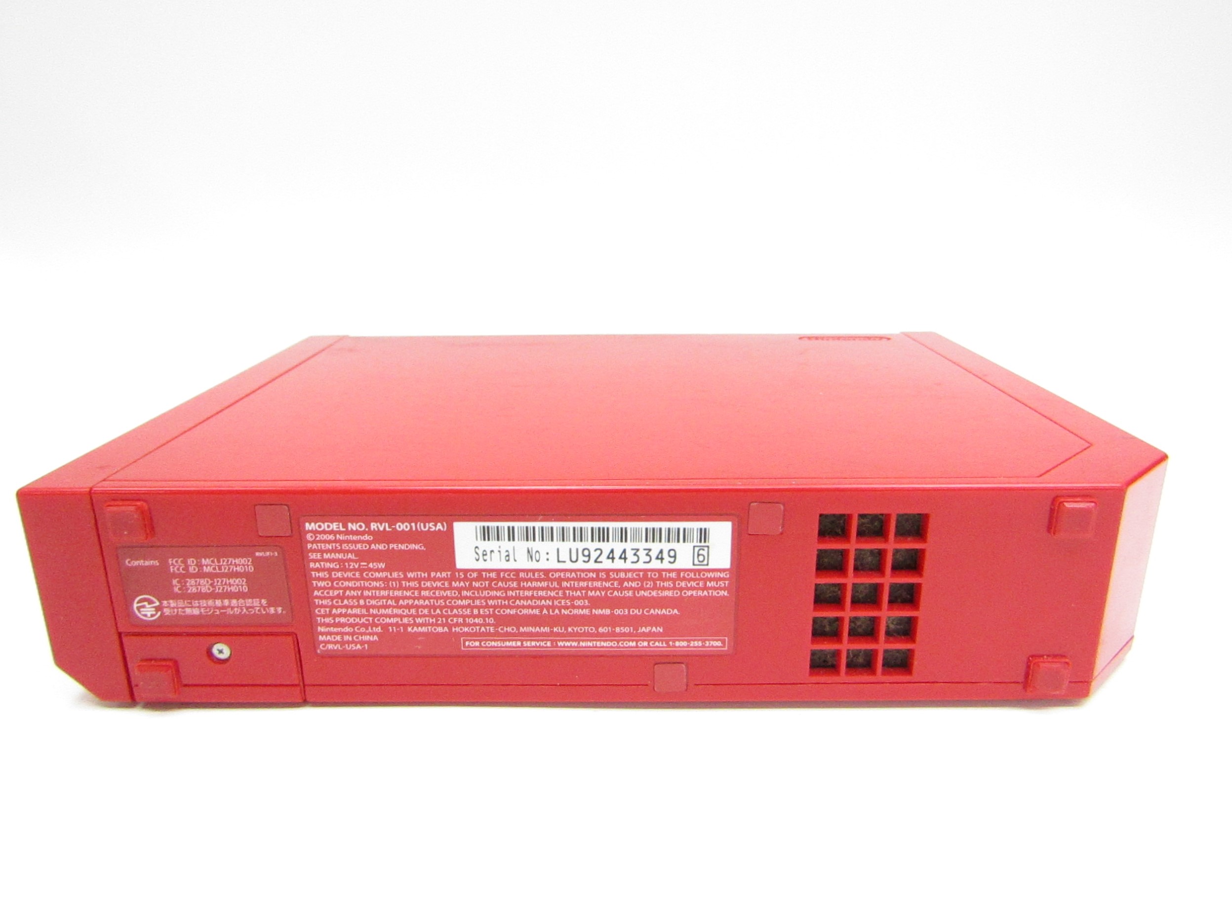 Nintendo RVL-001(USA) Wii Red Body 512MB Video Game System