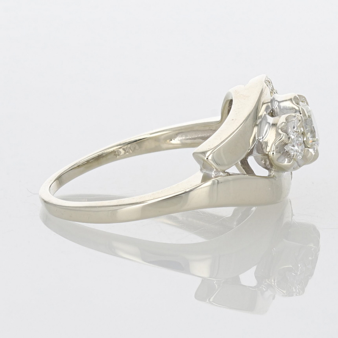 .44ctw Diamond Solitaire with Accents Engagement Ring 14k White Gold Size 6