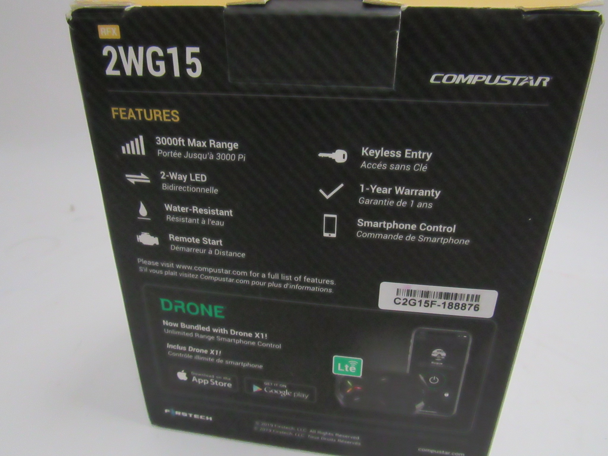 Compustar RFX-2WG15-FM 4-Button 2-Way LED Remote RF Kit 3000' Range w ...