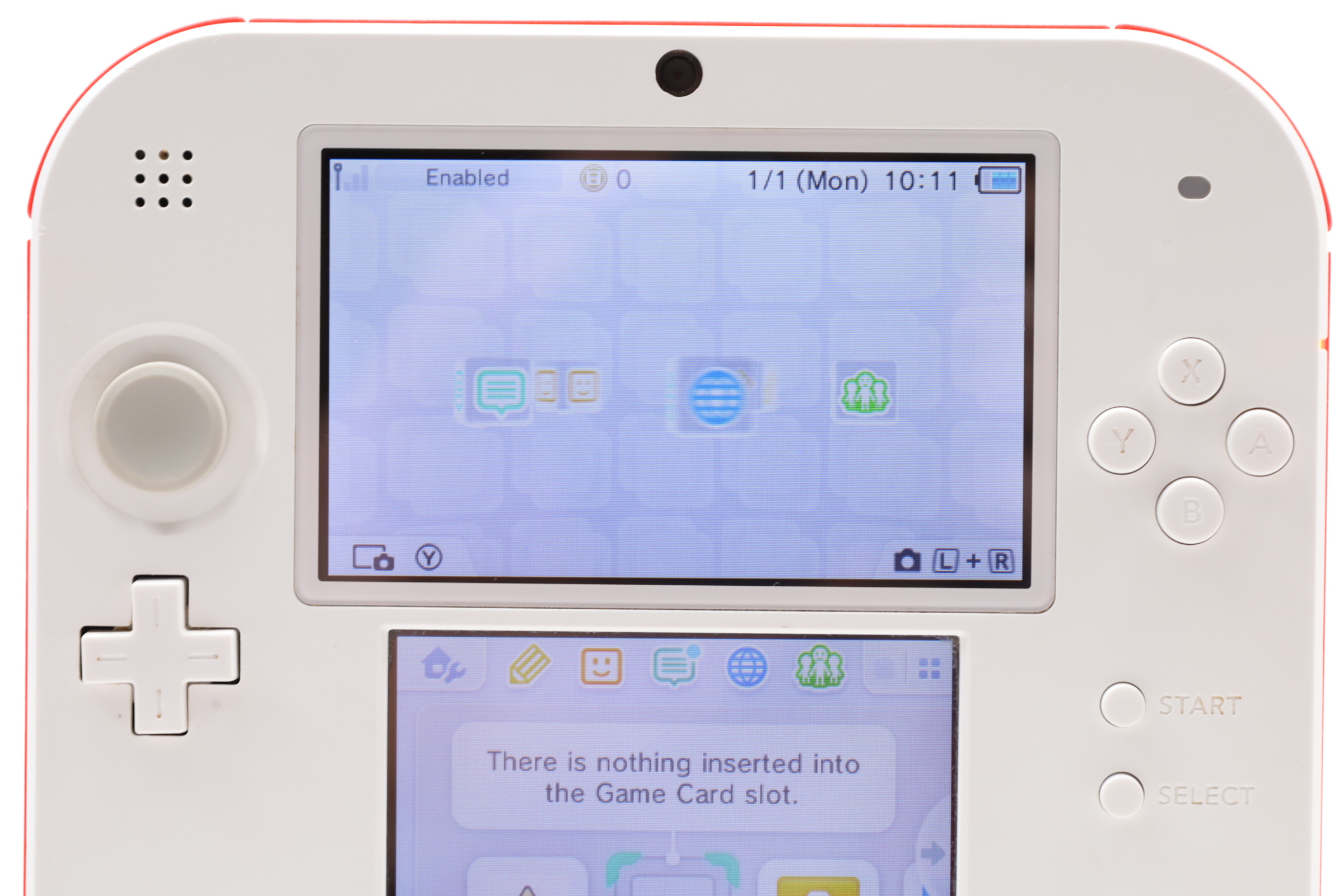 Nintendo 2DS FTR-001 Dual-Screen Portable Gaming System - White/Red (1341)
