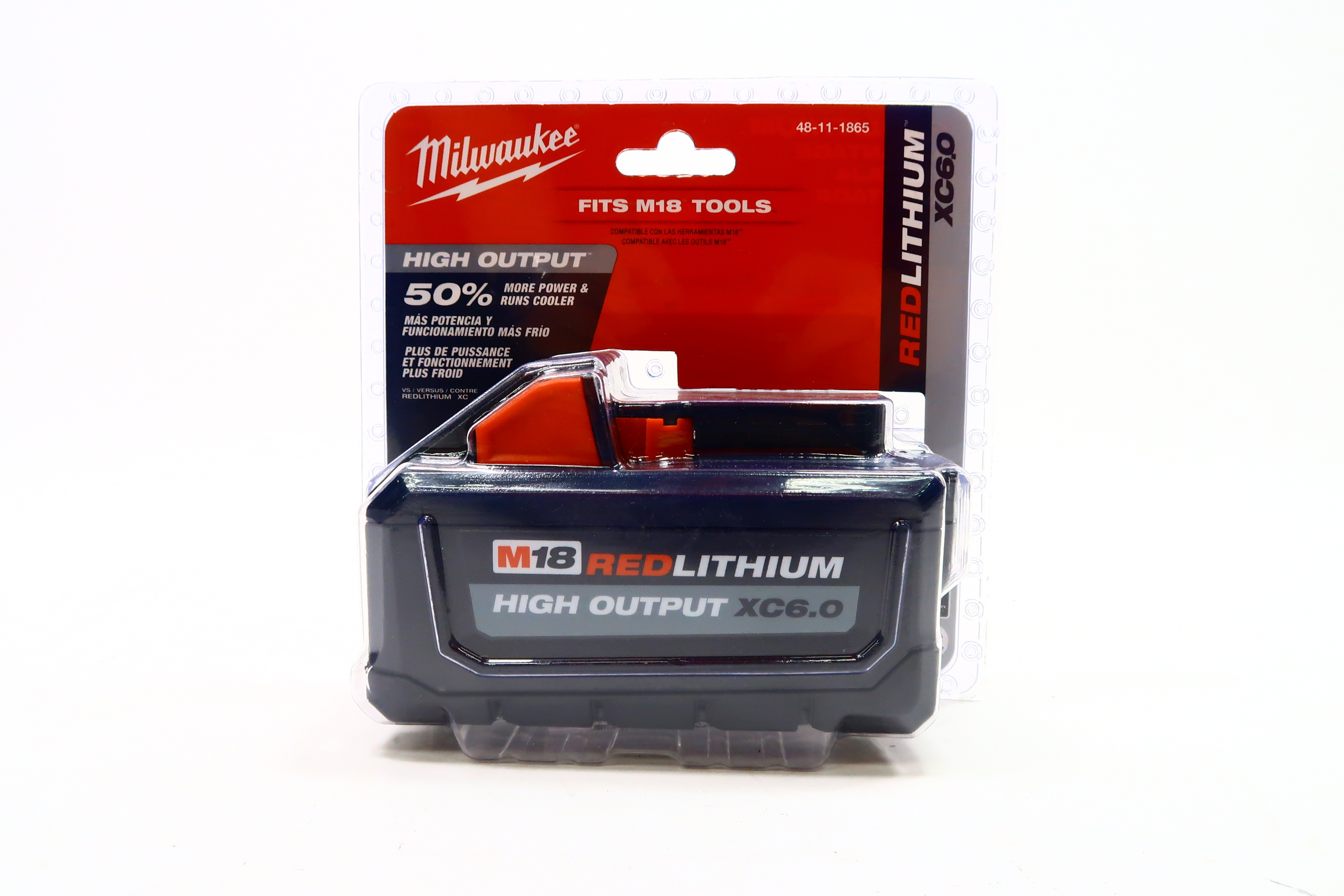 Milwaukee 48-11-1865 M18 18-Volt Li-Ion High Output 6.0Ah Battery Pack-2807