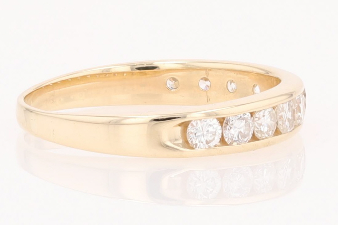 .93ctw Round Cut Diamond Channel-Set Wedding Band Ring 14k Yellow Gold ...