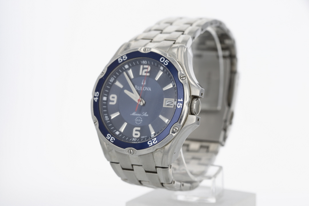Bulova Marine Star Blue Dial Quartz Stainless Steel Men's Wristwatch