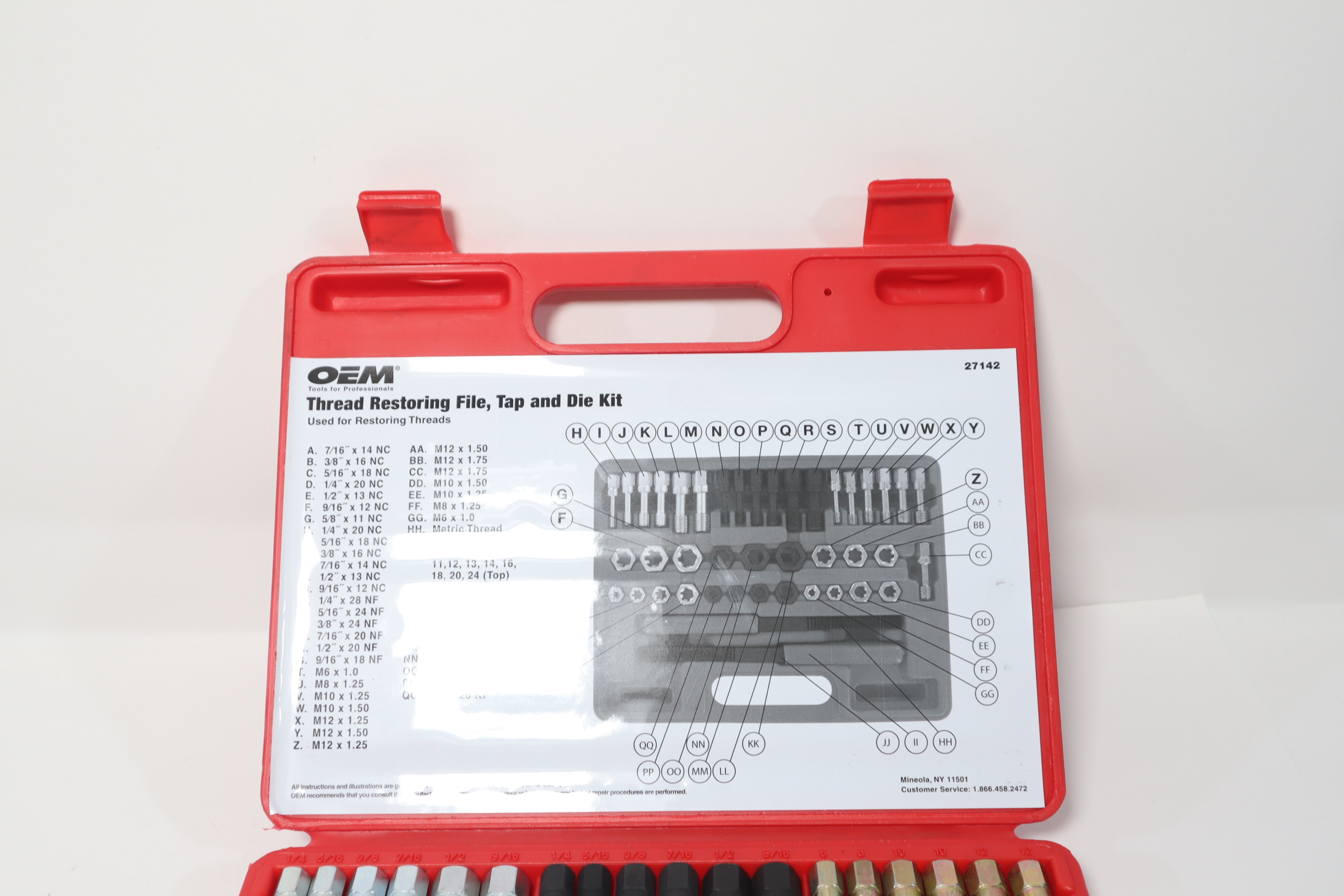 OEM 27142 42-Piece Thread Restorer Set & 27111 12-Pc Disc Brake Caliper ...