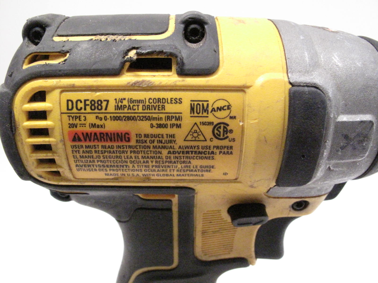 DeWalt DCF887 1/4" Impact Driver 20V Tool and Battery Only 7196
