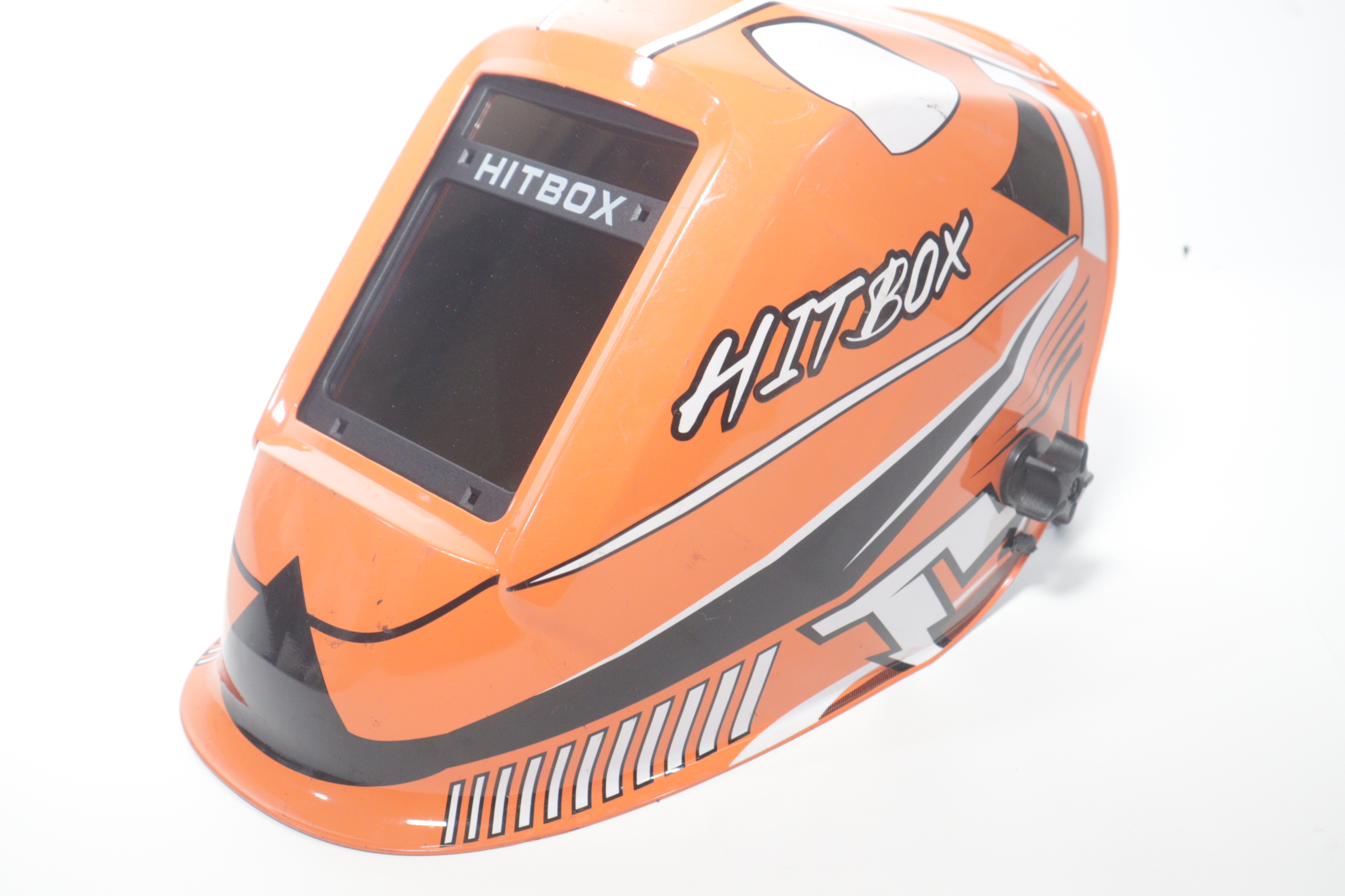 HITBOX HB555 Orange Large View Welding Helmet / Auto Darkening Welding ...