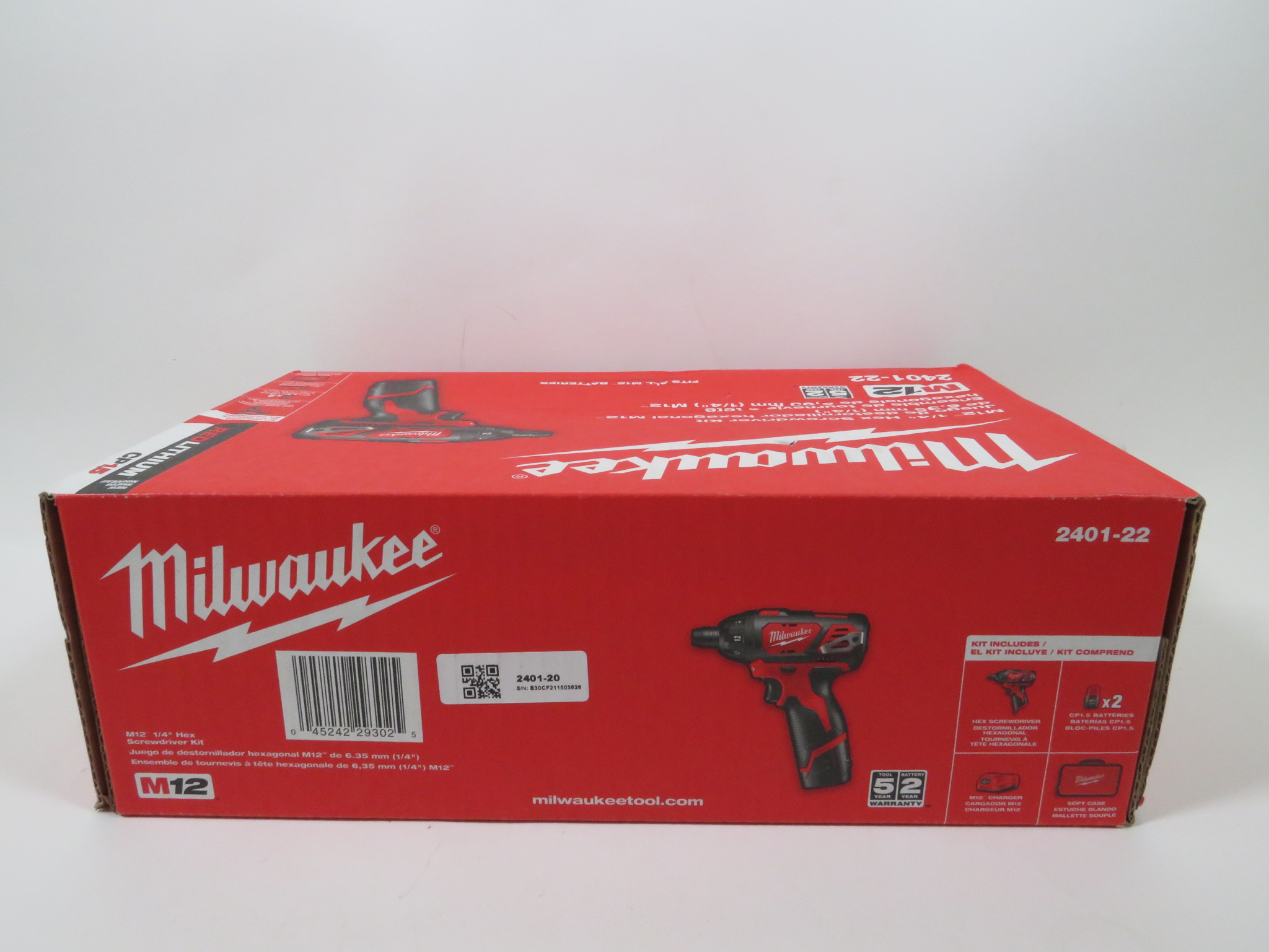 Milwaukee 2401-22 M12 1/4" Cordless Screwdriver Kit