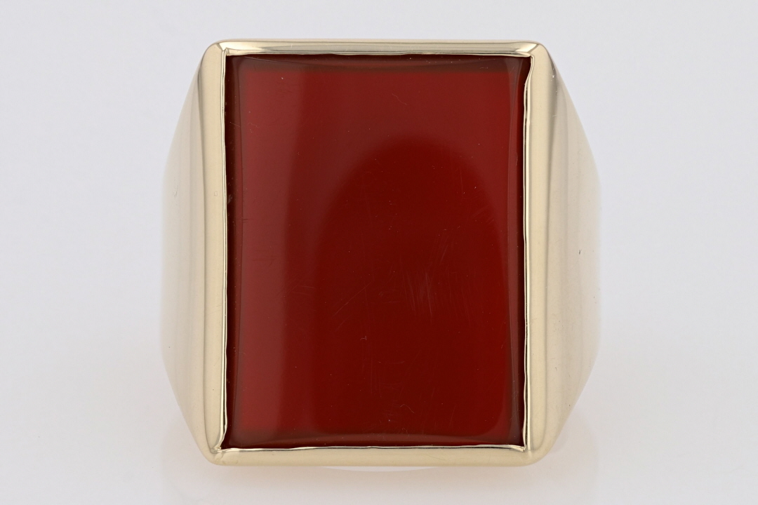Fancy Cut Carnelian Solitaire Statement Ring 14k Yellow Gold 10.83 ...